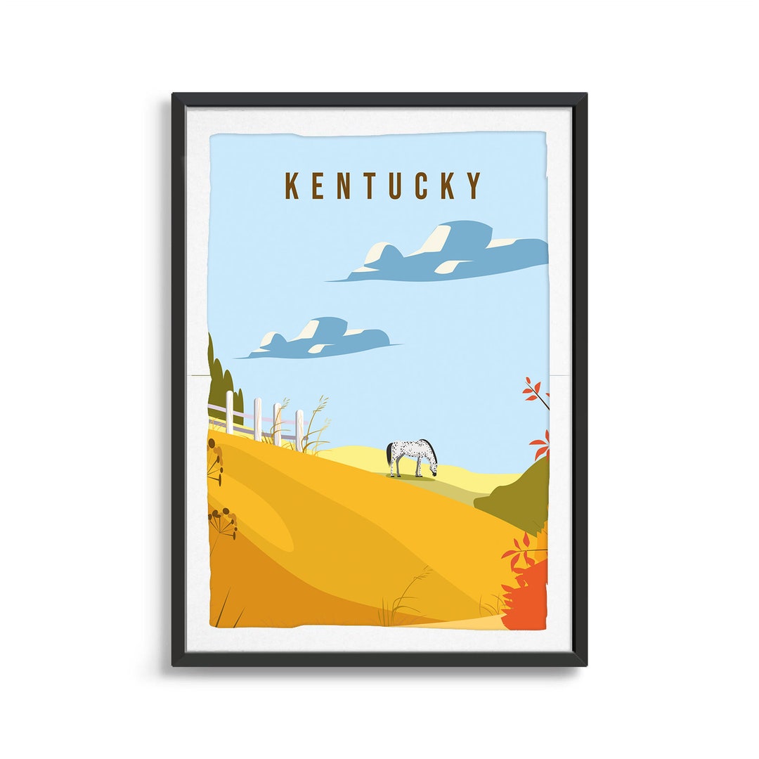 Kentucky State Poster, State Art, State Wall Art, World Print, State ...