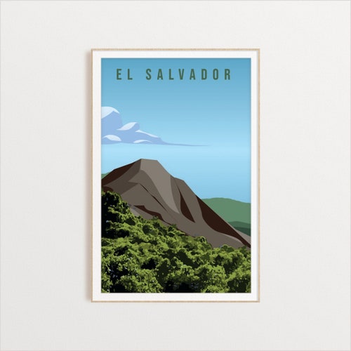El Salvador Print Central America Poster Travel Poster - Etsy
