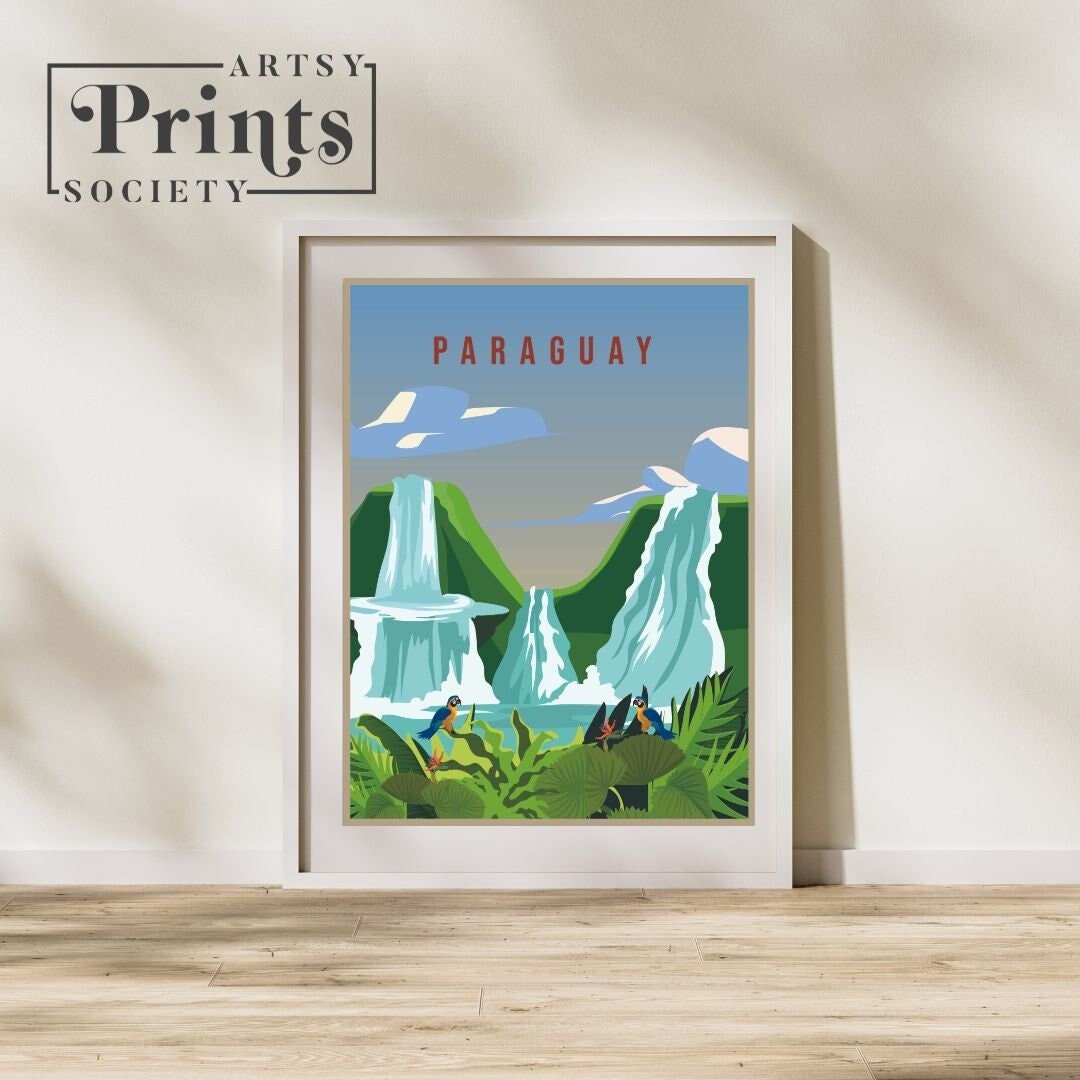 Paraguay Country Poster, Country Art, Country Wall Art, Country Print ...