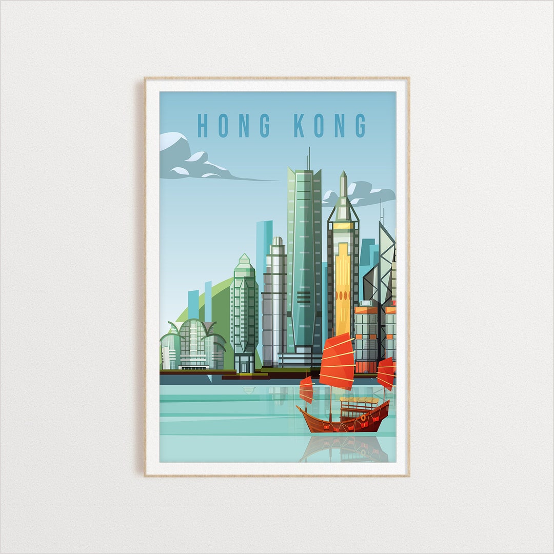 Hong Kong Poster, City Art, City Wall Art, City Print, Country Poster ...