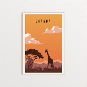 Uganda Country Poster Art City Wall Art Country Art Country | Etsy