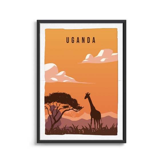 Uganda Country Poster Art City Wall Art Country Art Country | Etsy