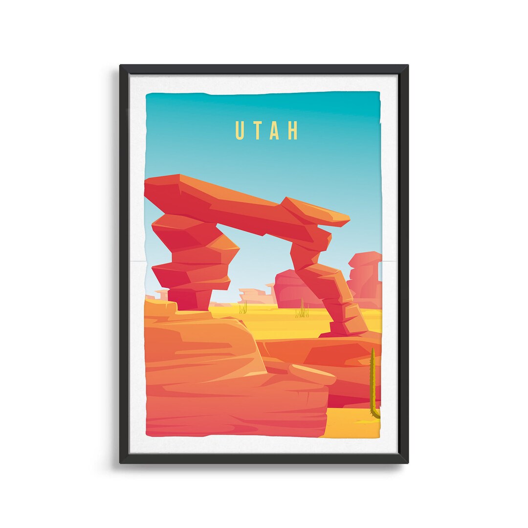 Utah State Poster, State Art, State Wall Art, World Print, State Poster ...