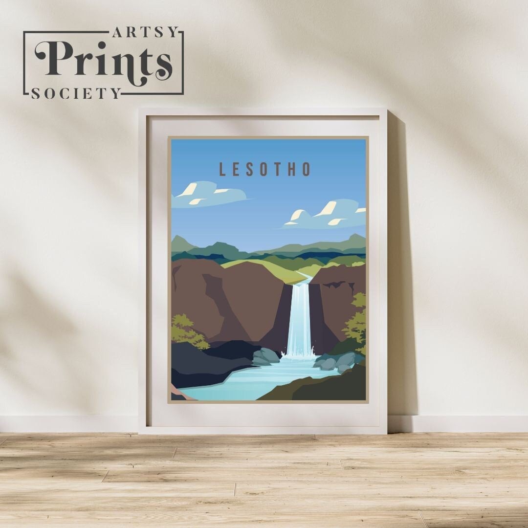 Lesotho Country Poster Art, City Wall Art, Country Art, Country Poster ...