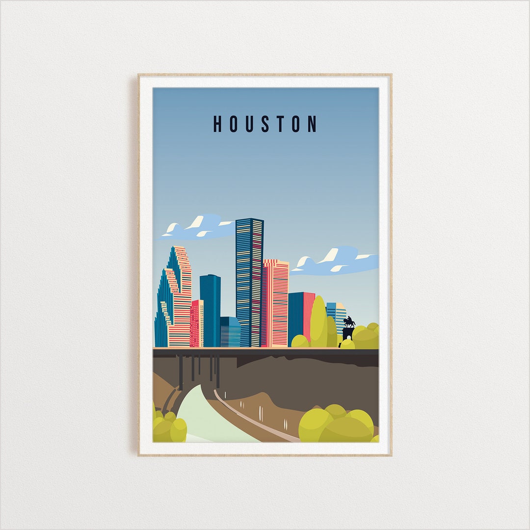 Houston City Poster, City Art, City Wall Art, City Print, City Poster ...
