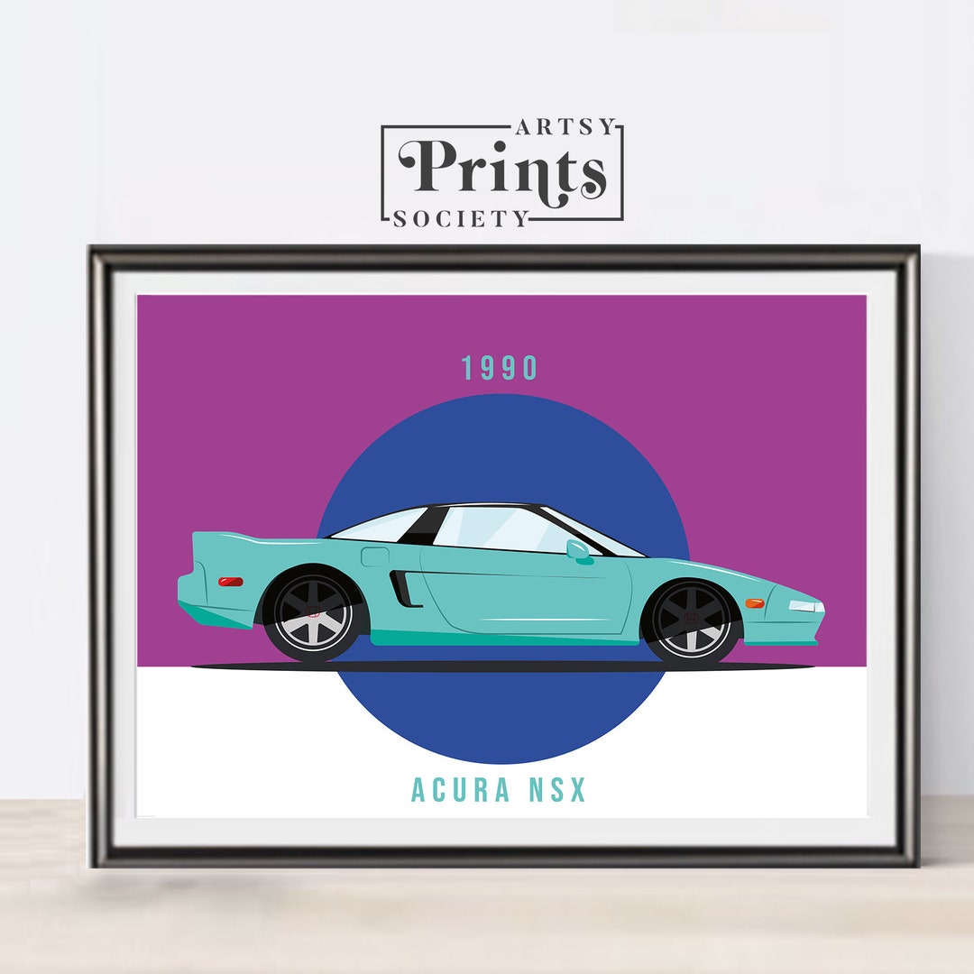 1990 Acura NSX Poster Art, Car Wall Art, Classic Car Poster, Car Print ...