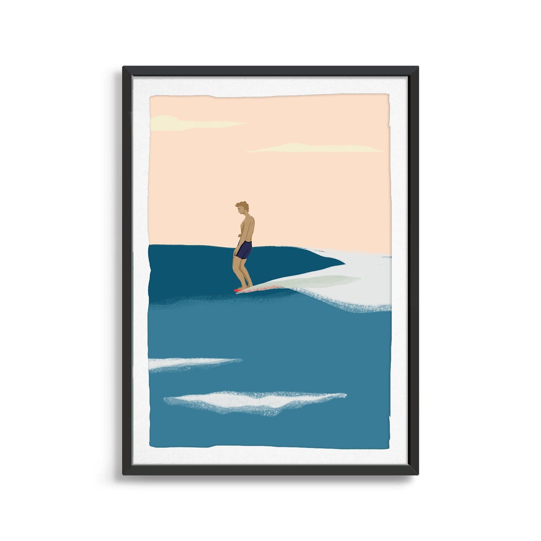 Surfer Man, Surfer Digital Print, Ocean Art, Wave Wall Art, Ocean ...