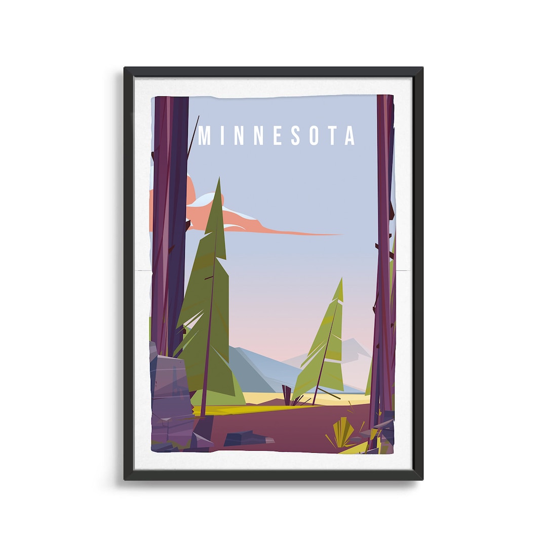 Minnesota State Poster State Art State Wall Art World - Etsy
