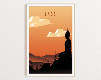 Laos Travel Poster - Etsy