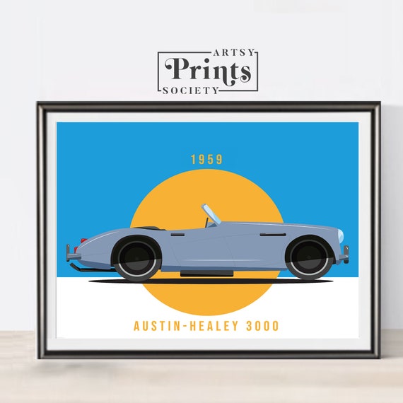 1959 Austin Healey 3000 Poster Art Car Wall Art Classic - Etsy