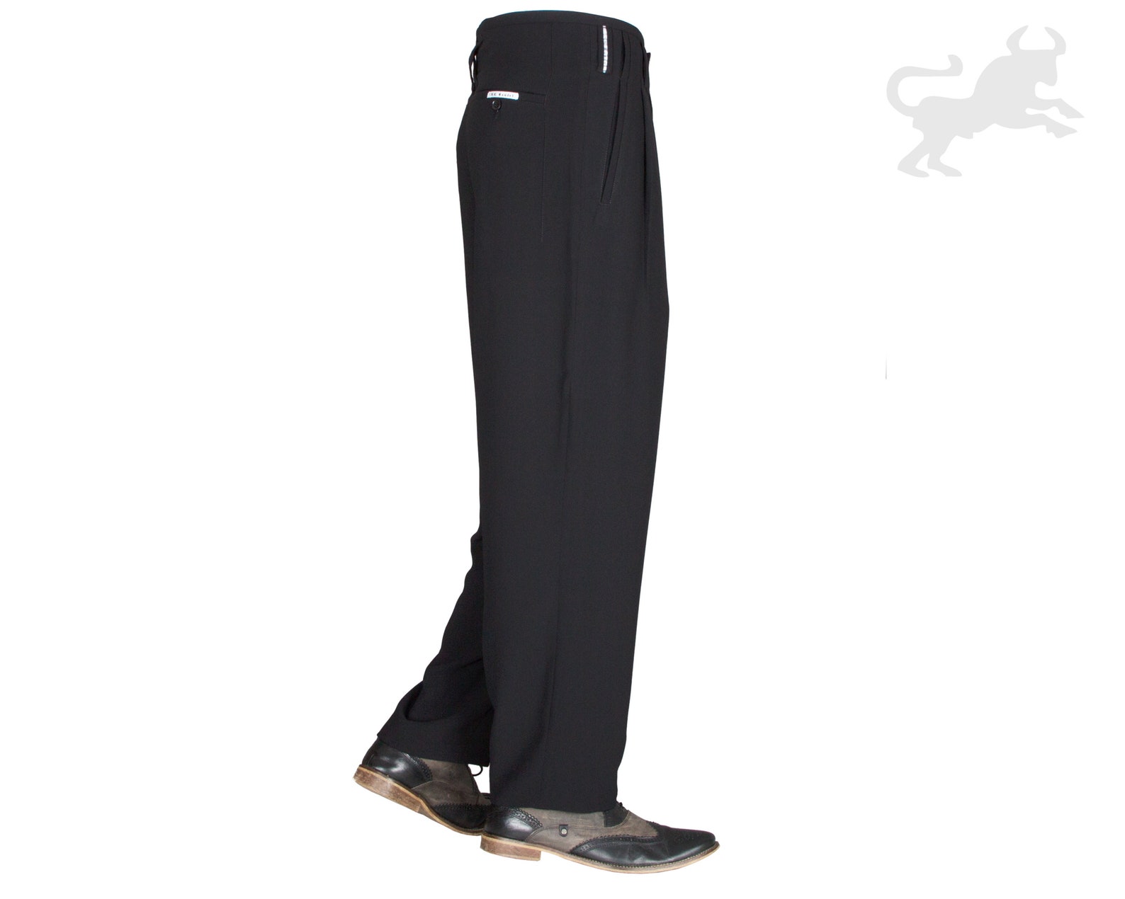 Men's Pleated Pants Black, Retro Vintage Style Model Boogie - Etsy