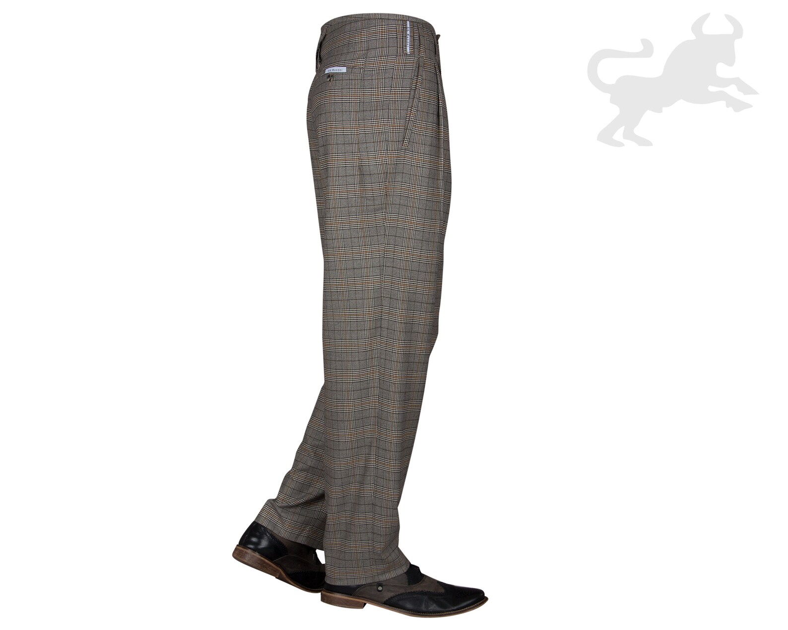 Checkered Men's Pleated Trousers Retro Vintage Style | Etsy