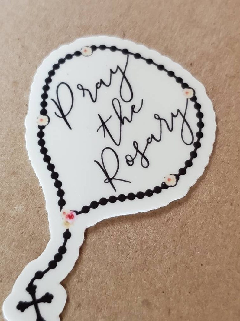 Pray the Rosary Sticker Catholic Decal Marian Sticker | Etsy