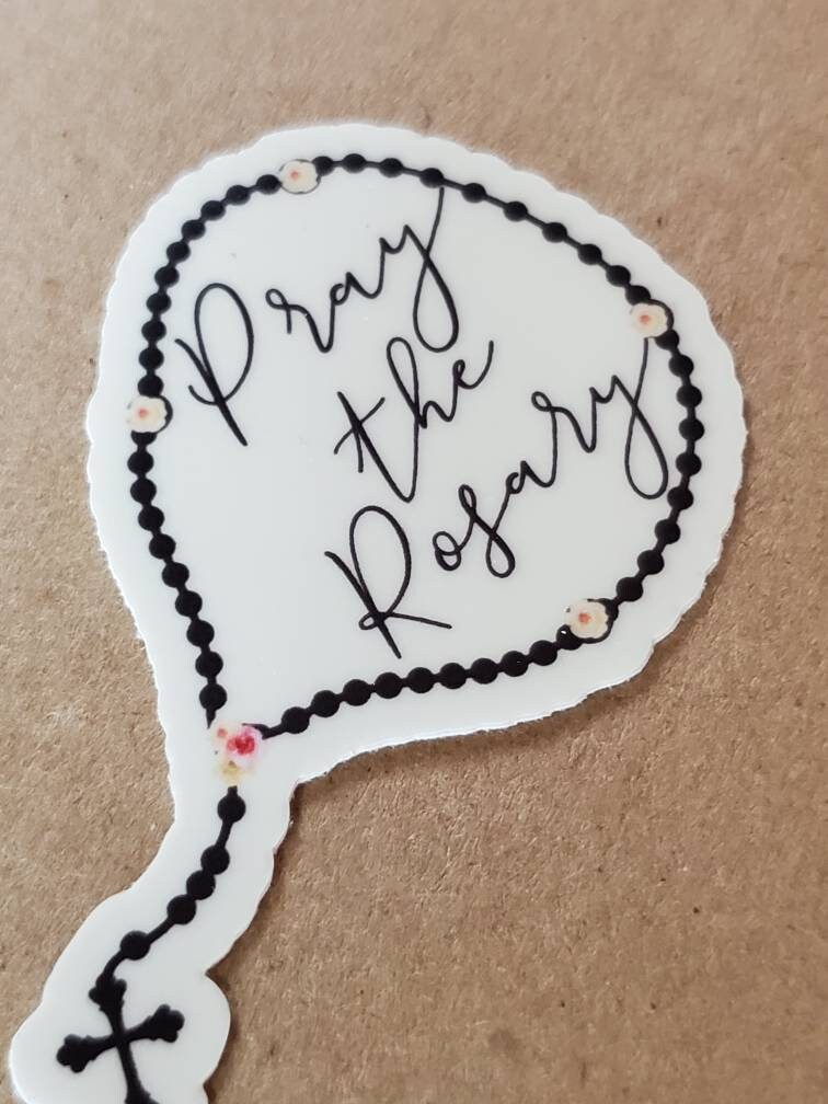 Pray the Rosary Sticker Catholic Decal Marian Sticker | Etsy