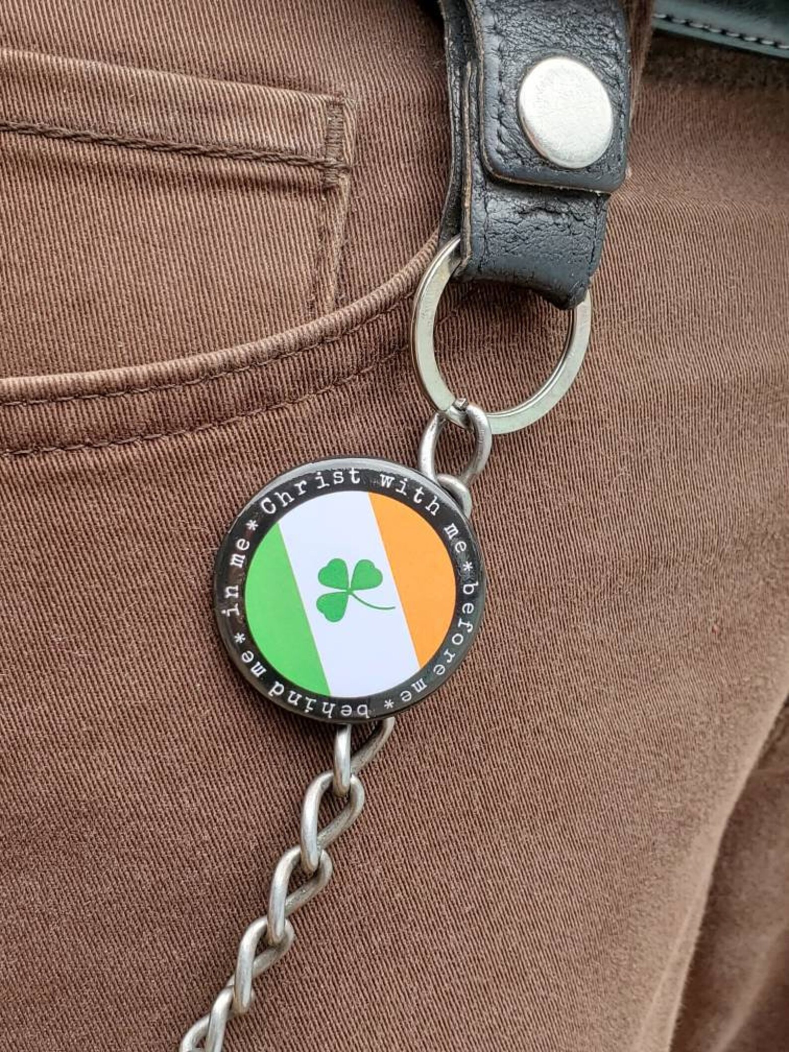 St. Patrick Button Christ With Me Behind Me Before Me | Etsy