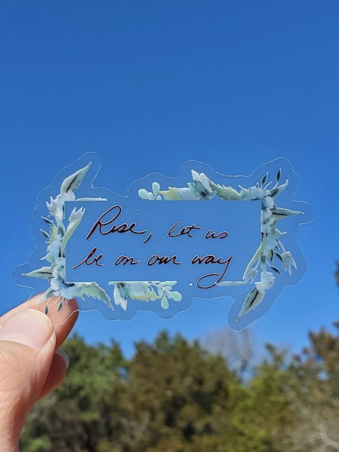 Rise, Let Us Be on Our Way Transparent Die Cut Vinyl Sticker | Mark 14: ...