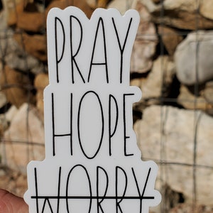 Pray, Hope, Don't Worry Die Cut Vinyl Sticker St. Padre Pio Sticker Catholic Decal Bible, Laptop ...