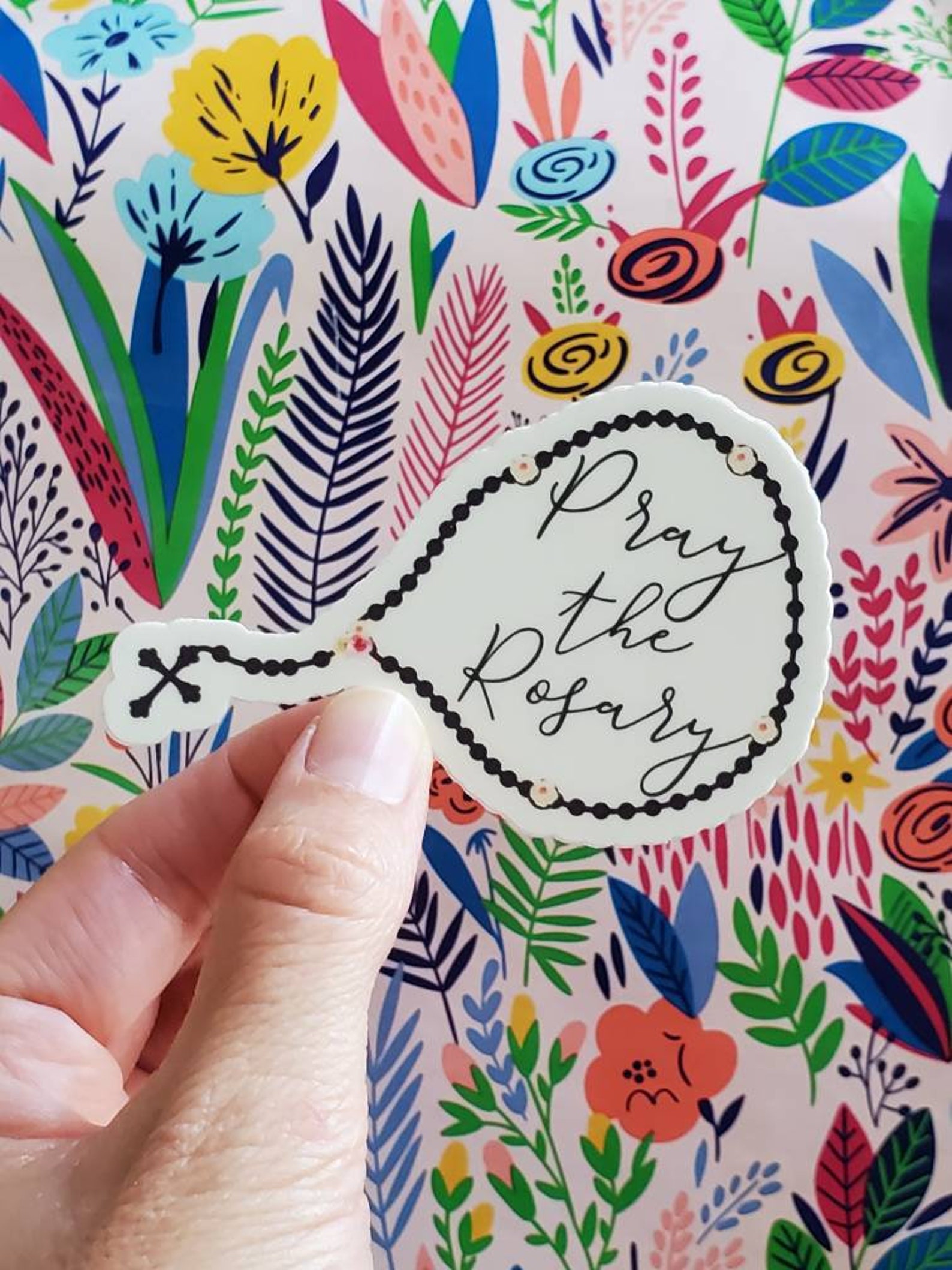 Pray the Rosary Sticker Catholic Decal Marian Sticker | Etsy