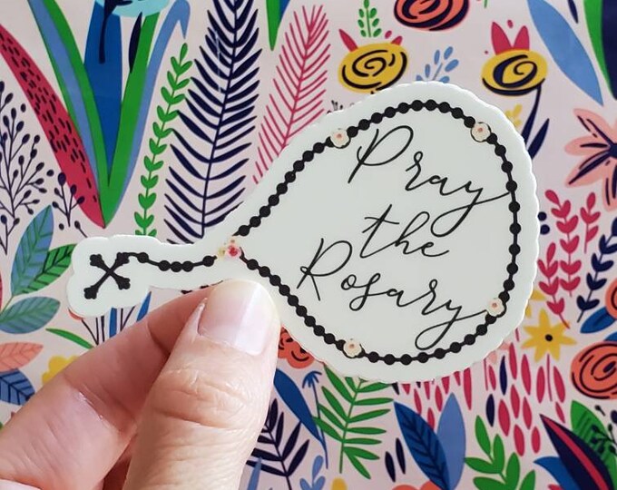 Pray the Rosary Sticker | Catholic Decal | Marian Sticker | Blessed ...