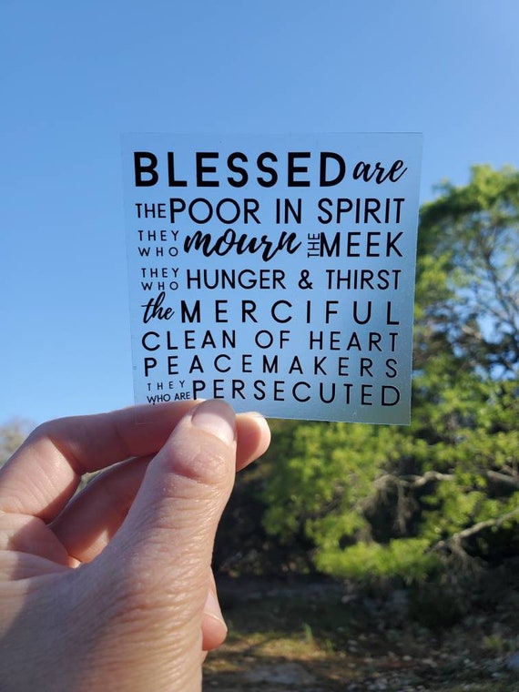 The Beatitudes Vinyl Square Transparent Sticker Bible - Etsy