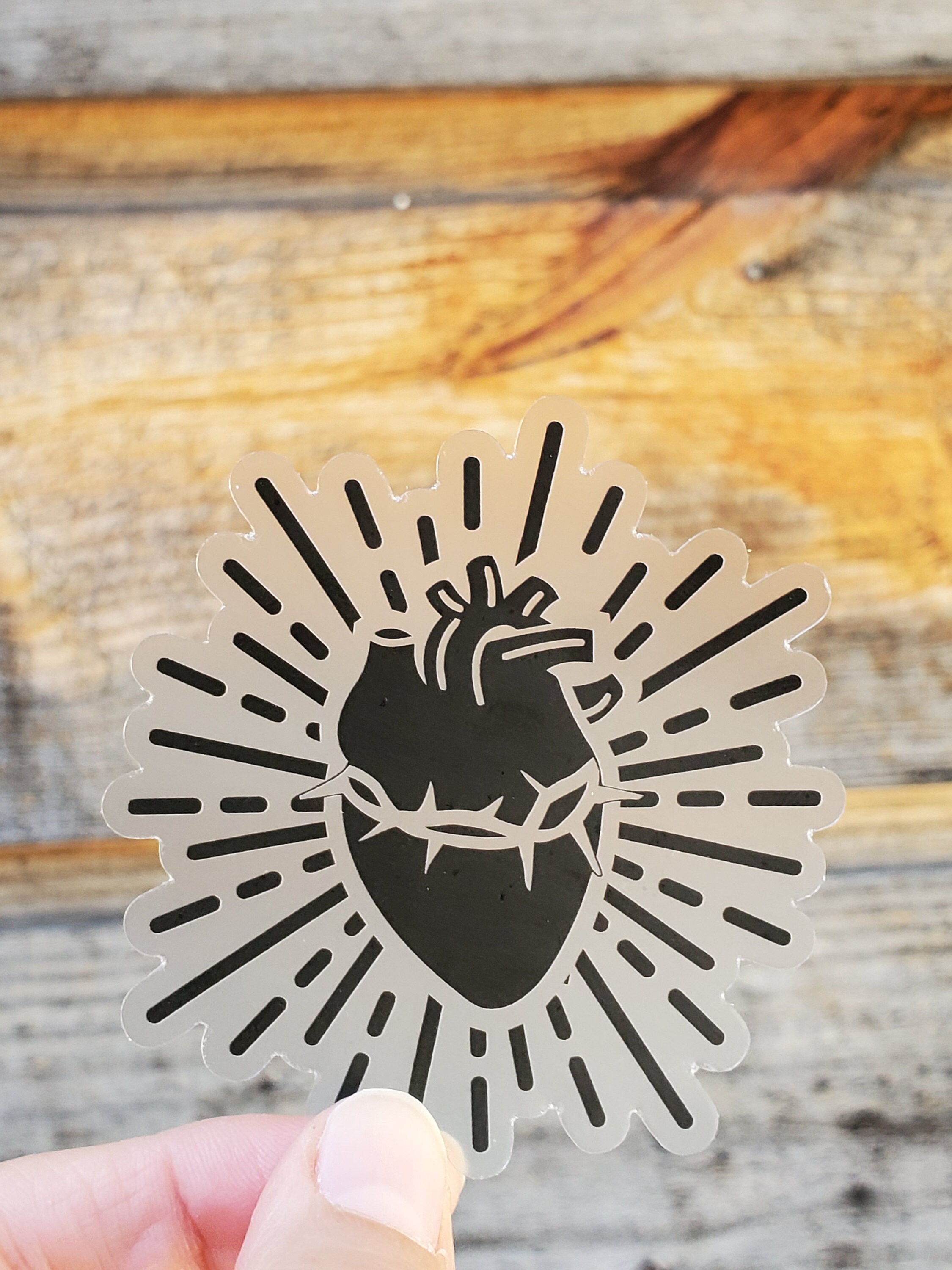 Sacred Heart Clear Die Cut Vinyl Sticker Catholic Decal | Etsy