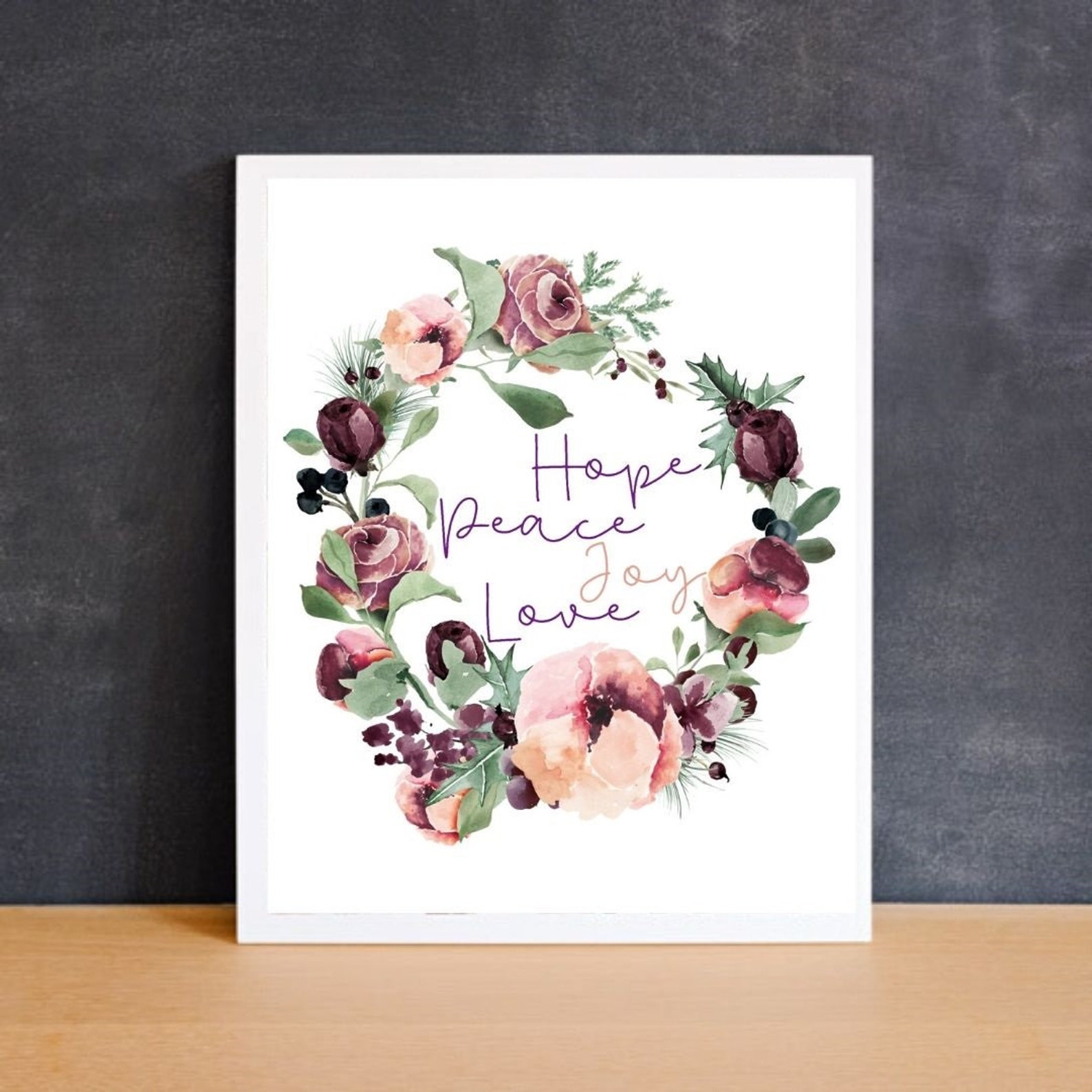 DIGITAL DOWNLOAD Advent Print Hope Peace Joy Love Instant - Etsy