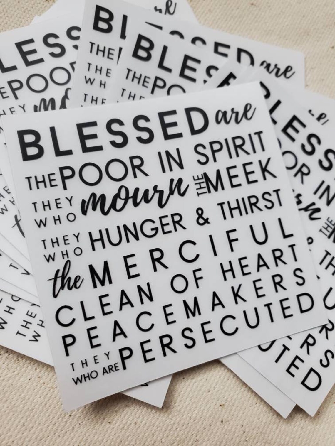 The Beatitudes Vinyl Square Transparent Sticker Bible - Etsy