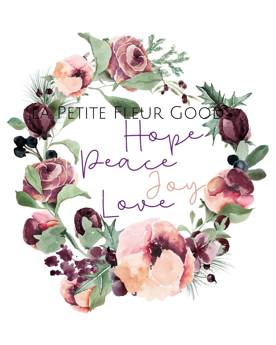 DIGITAL DOWNLOAD Advent Print Hope Peace Joy Love Instant - Etsy