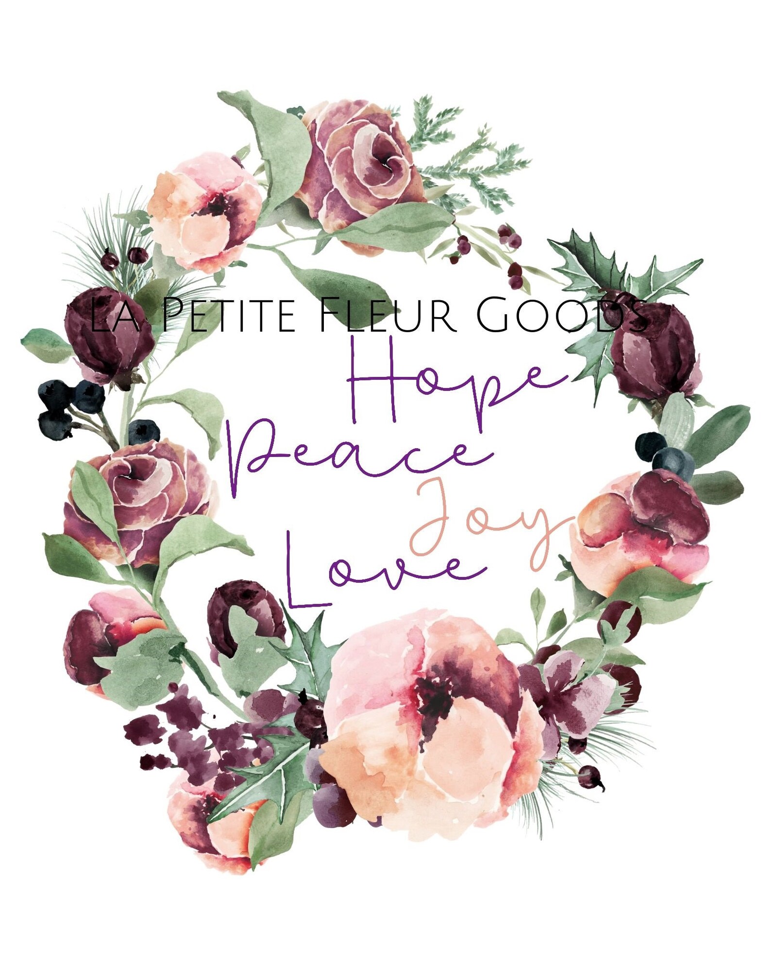 DIGITAL DOWNLOAD Advent Print Hope Peace Joy Love Instant - Etsy
