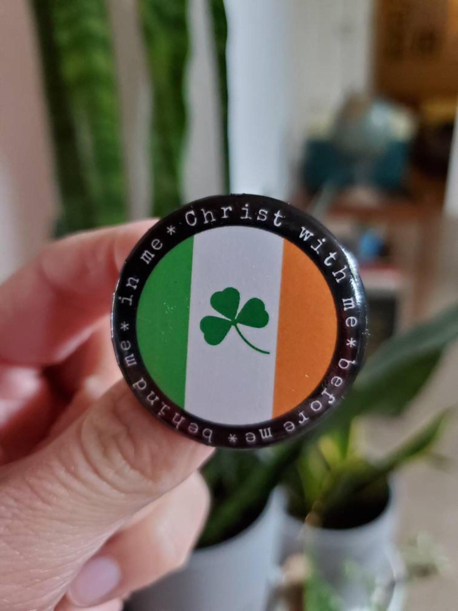 St. Patrick Button Christ With Me Behind Me Before Me | Etsy