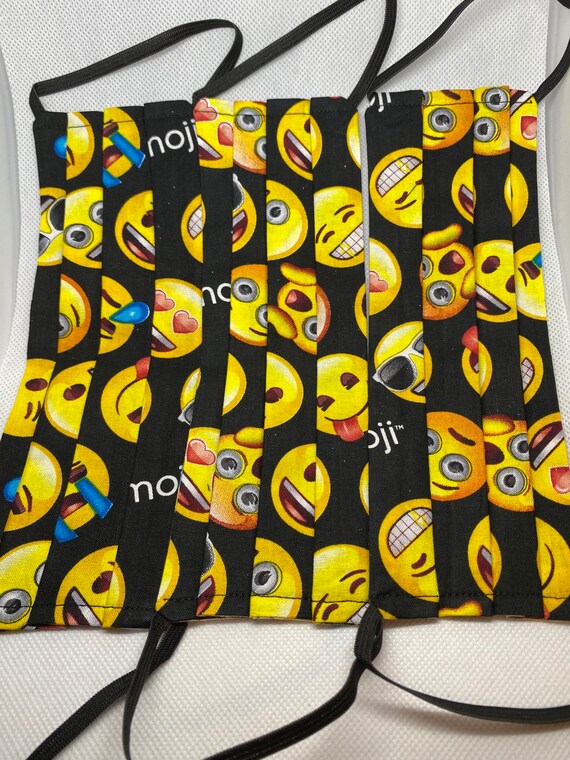 Emoji Face Mask Smiley Face Mask Cotton Face Mask Reusable | Etsy