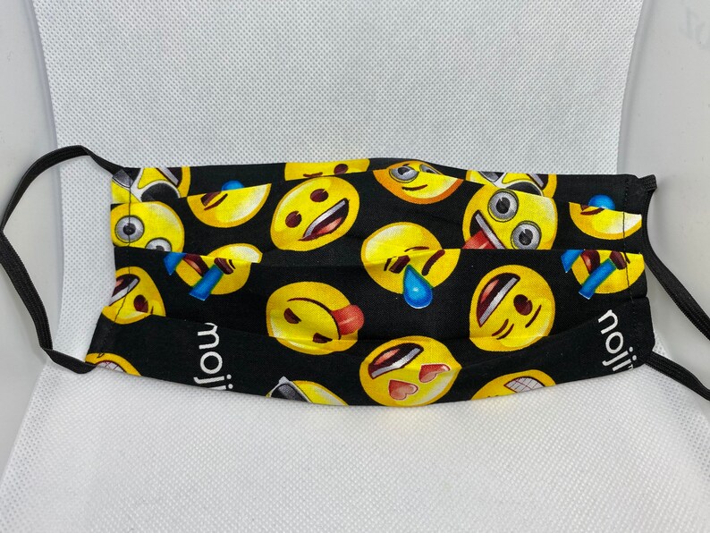 Emoji Face Mask, Smiley Face Mask, Cotton Face Mask, Reusable Face Mask ...