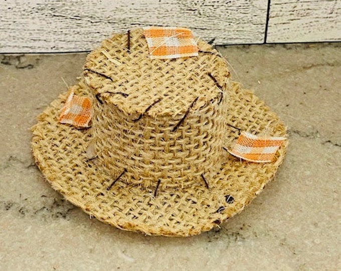 Burlap Scarecrow Hat 1:6 Scale Dollhouse Fall Burlap Hat - Etsy