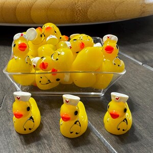 20 Nurse Ducks With Stethoscope Mini Resin Ducks, Nurse Hat Ducks ...