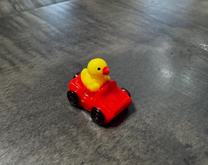 Mini Duck in Red Jeep, Mini Resin Ducks, Tiny Jeep, Fairy Garden ...