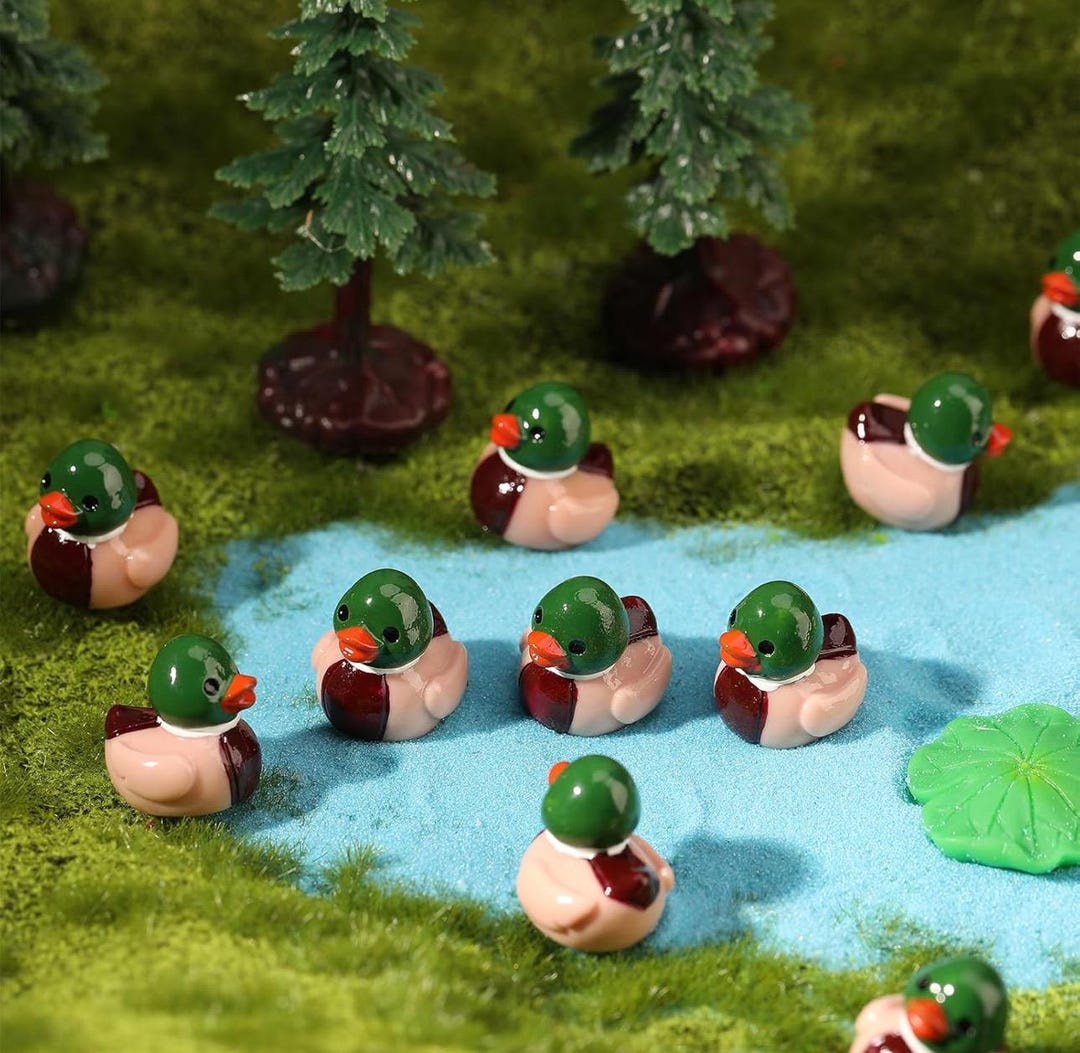 Mallard Ducks Mini Resin Ducks, Fairy Garden, Dollhouse, Trinkets, I ...