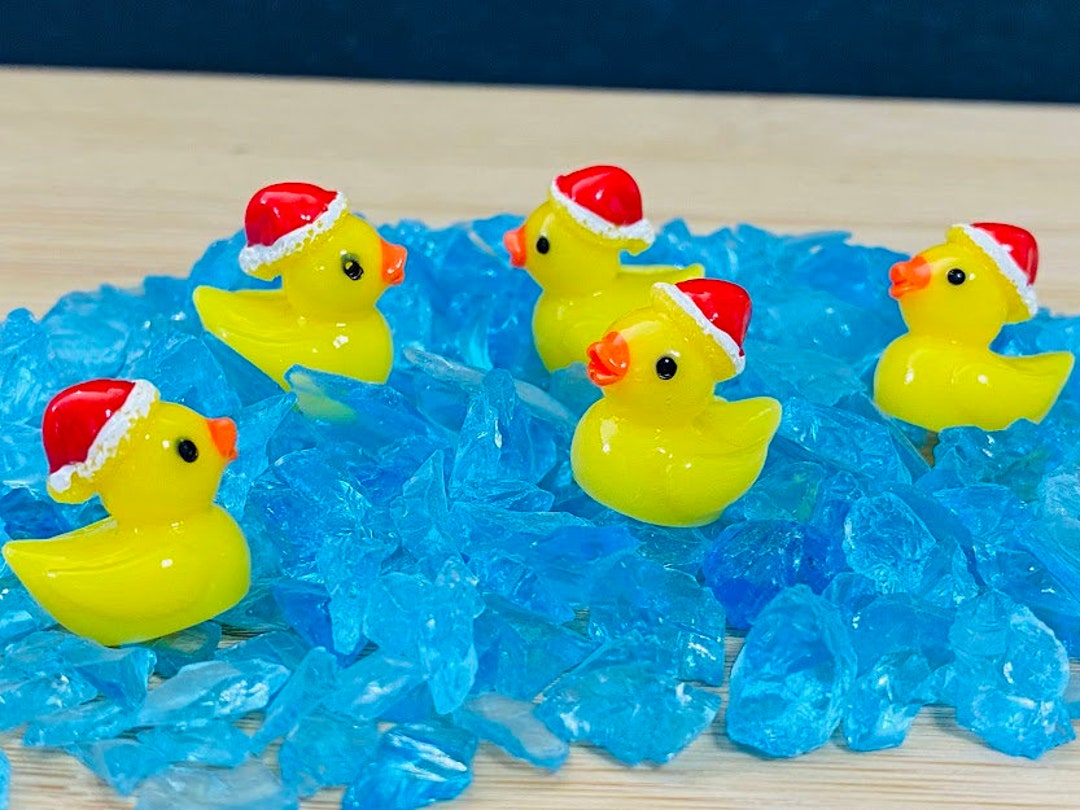 50 Santa Hat Ducks Mini Resin Ducks, Miniature Santa Ducks, Christmas ...