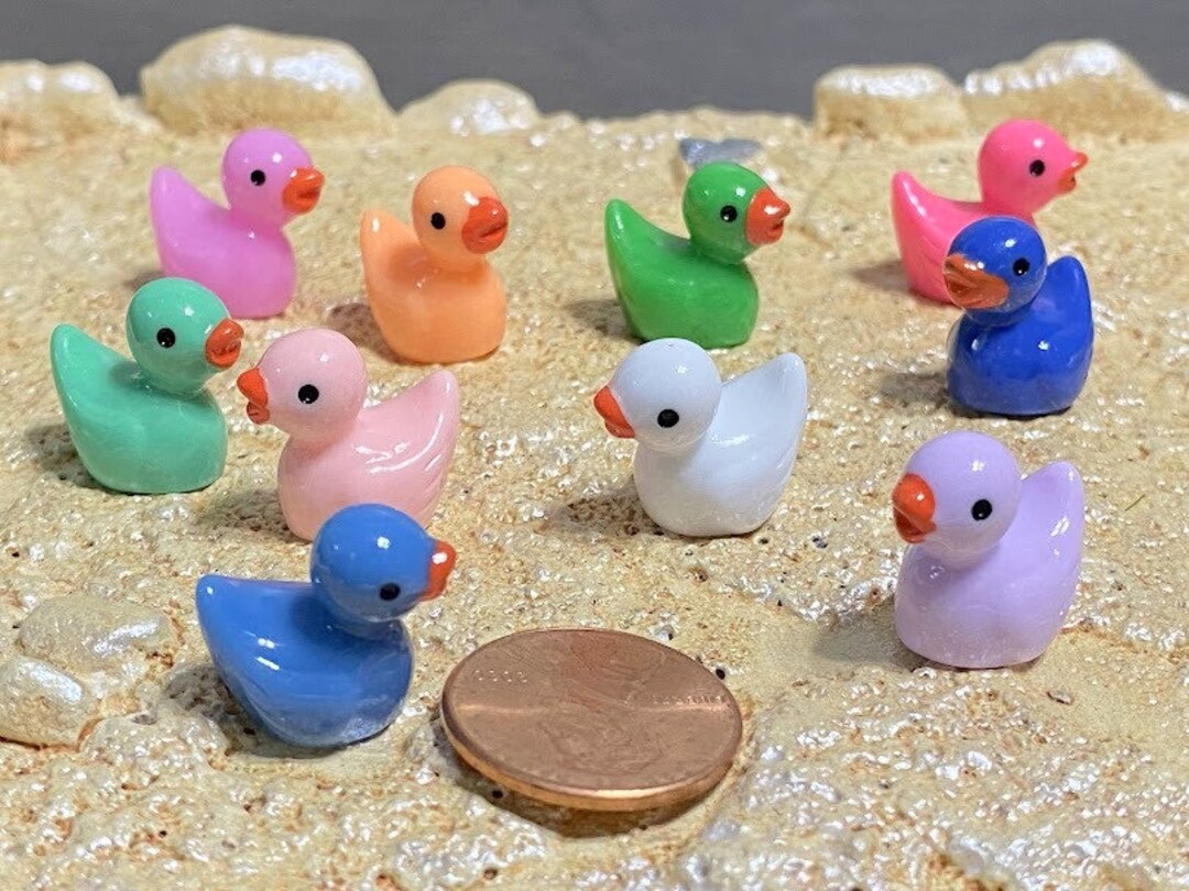 5 Miniature Ducks Assorted, Fairy Garden Ducks, Dollhouse Miniature ...