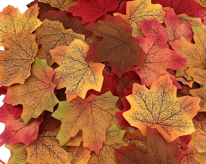 100 Maple Leaves Artificial Fall Leaves, Autumn Leaves, Table Scatter ...