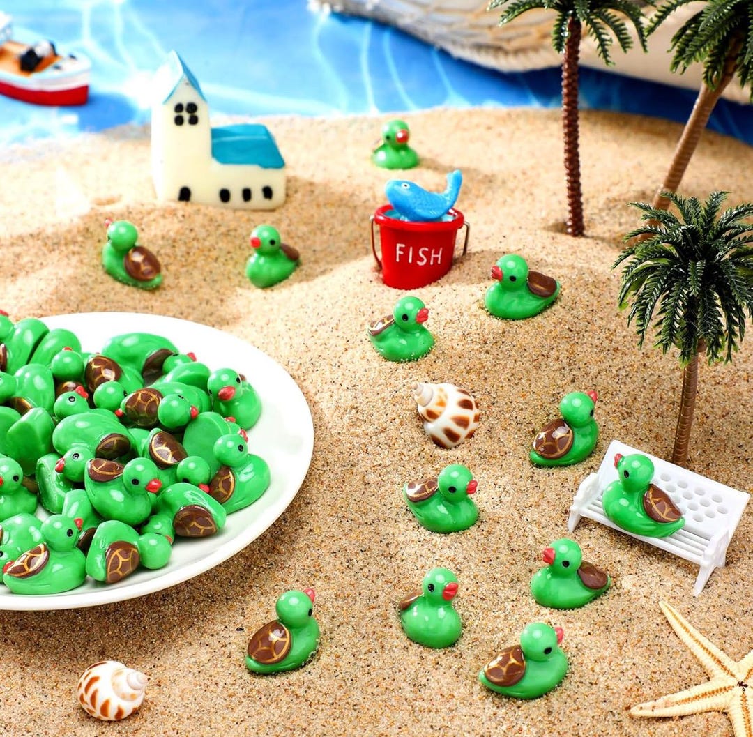 Turtle Ducks Mini Resin, Ducks, Cruise Ducks, Miniature Landscape Ducks ...