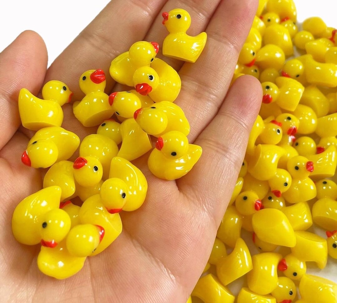 Miniature Ducks Yellow, Fairy Garden Ducks, Dollhouse Miniature Rubber ...
