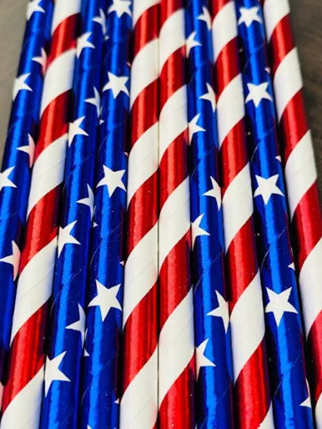 50 Paper Straws Stars and Stripes Patriotic Straws Disposable - Etsy
