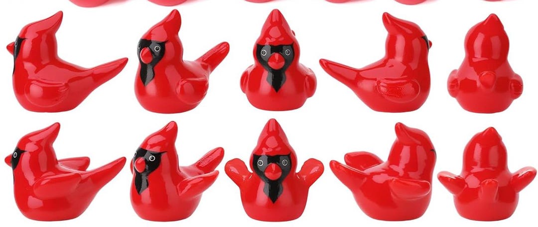 10 Cardinal Ducks Mini Resin, Ducks, Cruise Ducks, Miniature Landscape ...