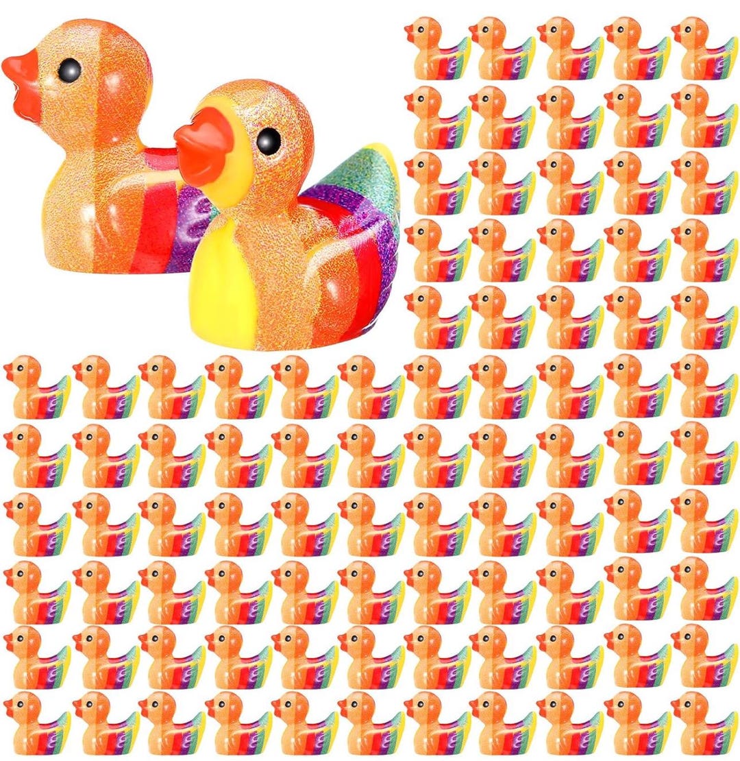 Rainbow Ducks Miniature Resin Ducks, Tiny Pride Ducks, Fairy Garden ...