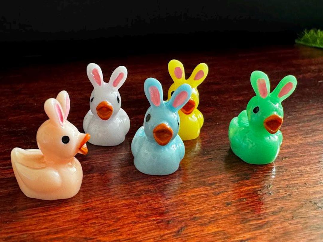 Easter Bunny Ducks Mini Resin Bunny Ducks, Fairy Garden, Dollhouse ...