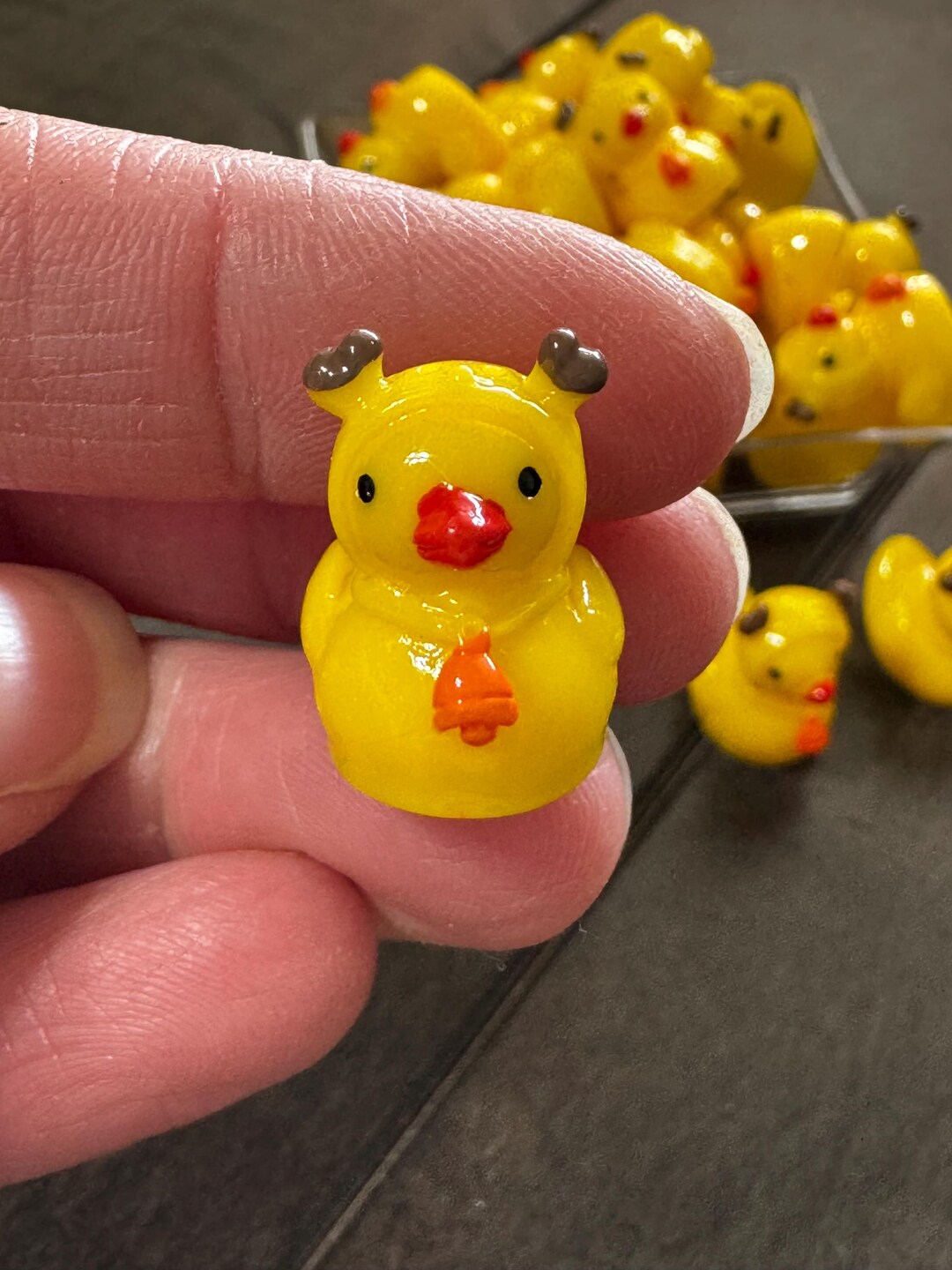 Miniature Reindeer Ducks Resin, Christmas Deer Ducks, Fairy Garden ...