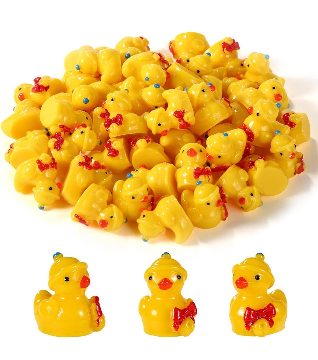 10 Christmas Ducks Mini Resin, Jingle Bell Ducks, Fairy Garden ...