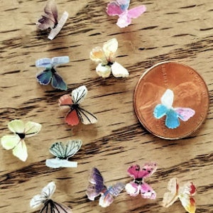10 Micro Miniature Butterflies, Tiny Butterfly, 8mm Acrylic Butterfly ...