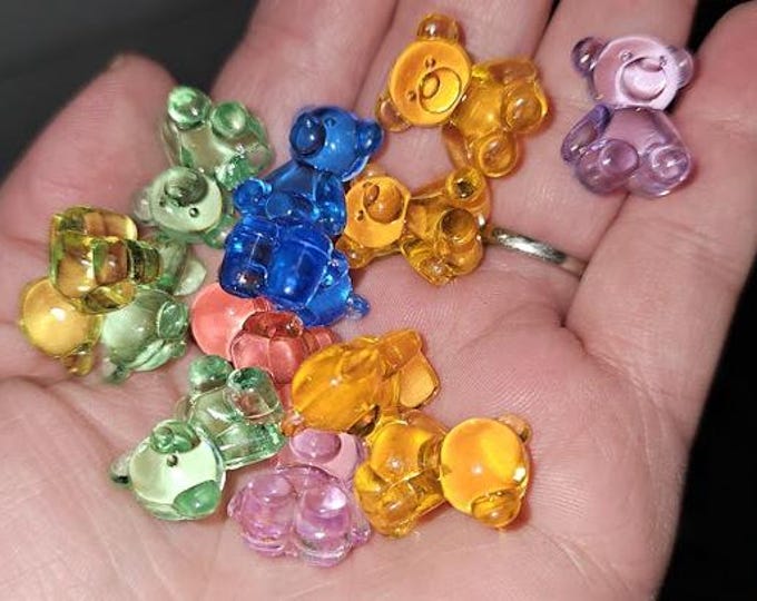 20 Teddy Bears Mini Resin Bears, Fairy Garden, Dollhouse, Trinkets, I ...