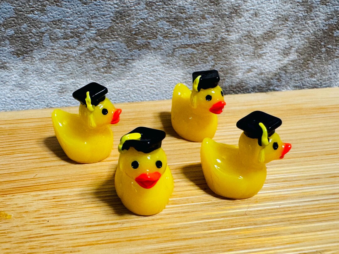 4 Miniature Graduation Ducks, Grad Hat Ducks, Miniature Rubber Ducks ...